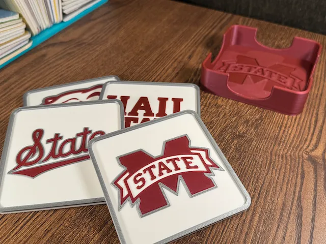 Mississippi State Bulldogs 4 Coaster Set and Caddy by dcv designs ...