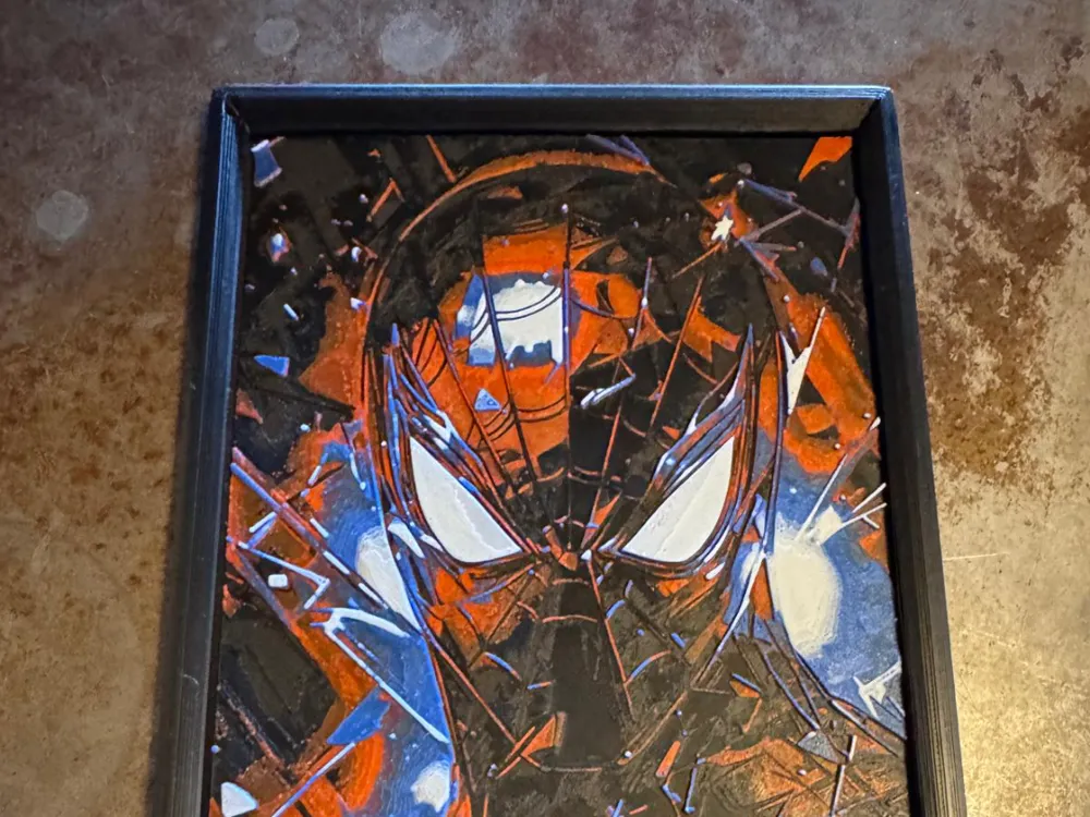 Spiderman Hueforge Frame - Free 3D Print Model - MakerWorld