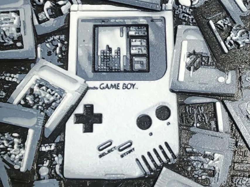 Game Boy and its gems - HueForge - Free 3D Print Model - MakerWorld