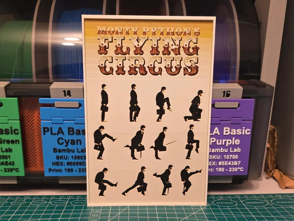 Monty Python's Flying Circus Poster - Hueforge Art - Free 3D Print ...