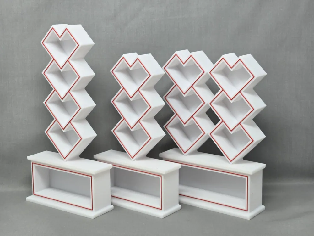 Miniature Decorative low poly heart bookcase set by WhispersofLiterati ...