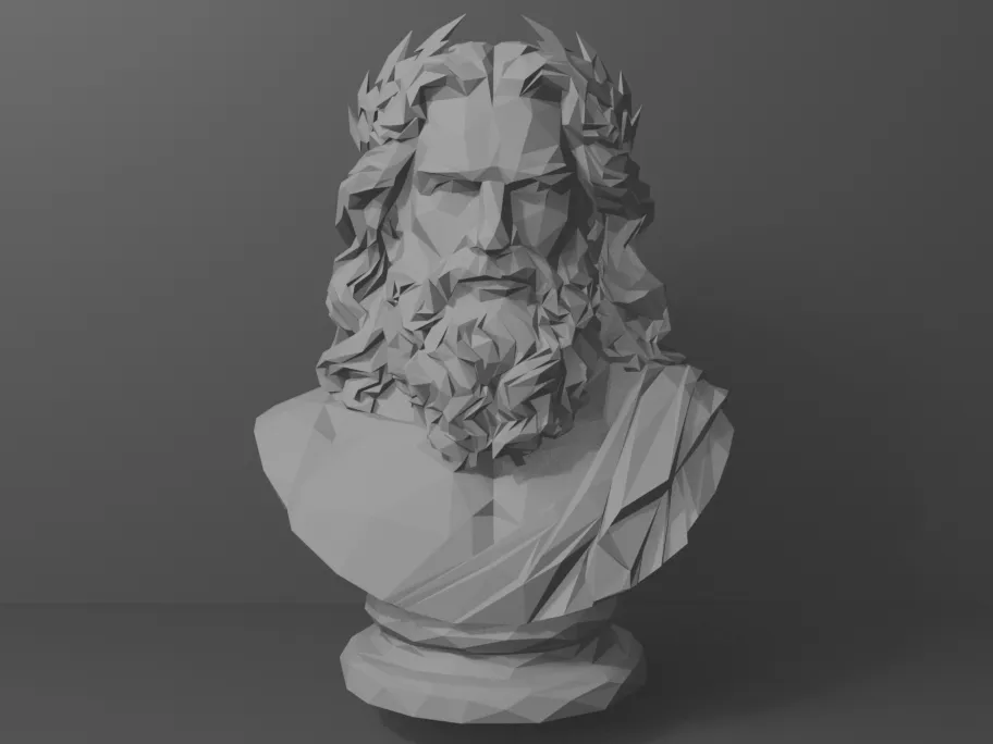 Zeus – Griechische Götterbüste (Low Poly 3D-Druckmodell) – Kostenloses ...