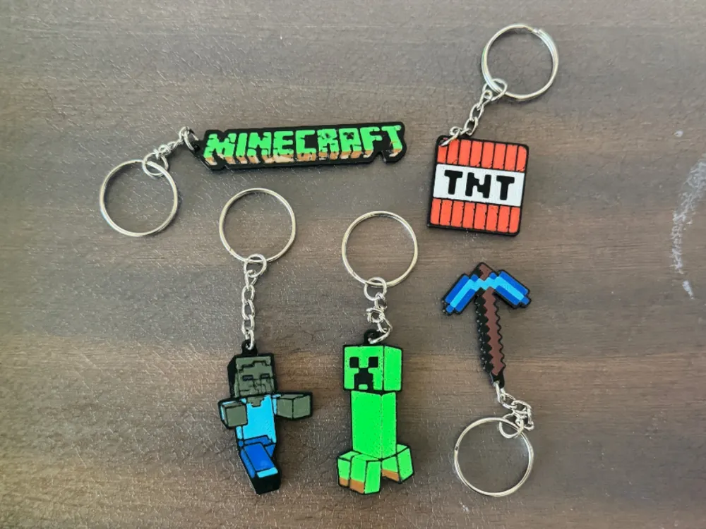 Minecraft Keychains (5 pack) - Free 3D Print Model - MakerWorld
