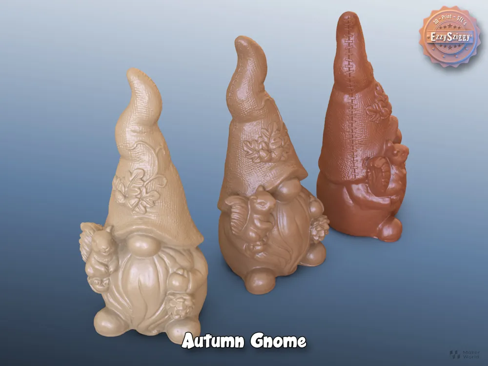 Autumn Gnome (Gonk) with Squirrel and Pinecone - Free 3D Print Model ...