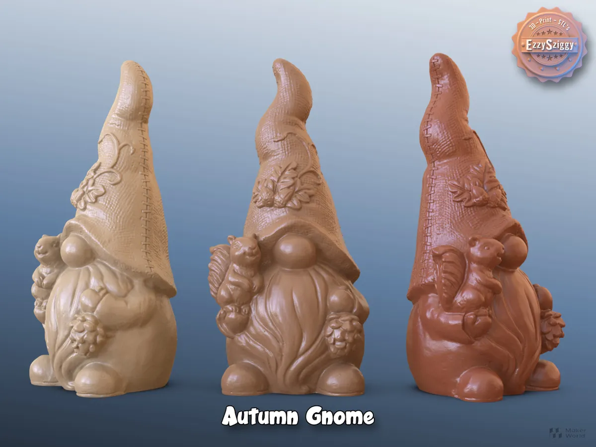 Autumn Gnome (Gonk) with Squirrel and Pinecone - Free 3D Print Model ...