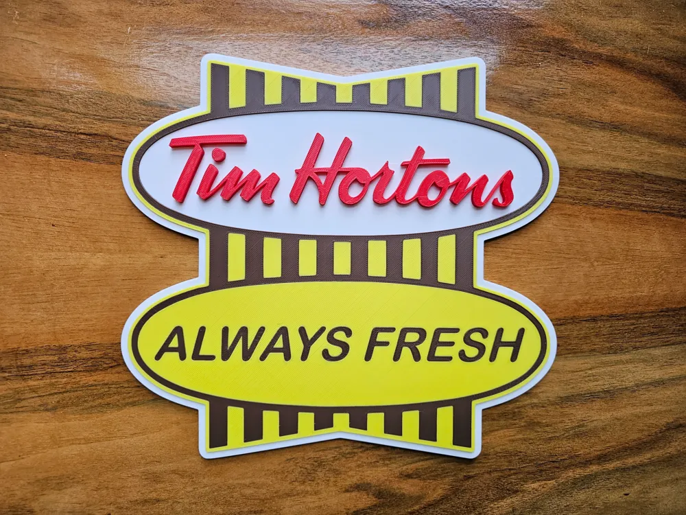 Tim Hortons Retro 3D Sign by Fast3DMakerWorld: Download Free 3D Models