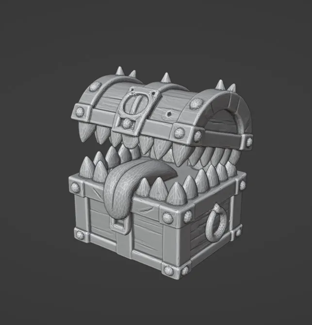 DnD Mimic Chest 2 Monster Fantasy RPG Prop D&D by Redsing_ART - MakerWorld