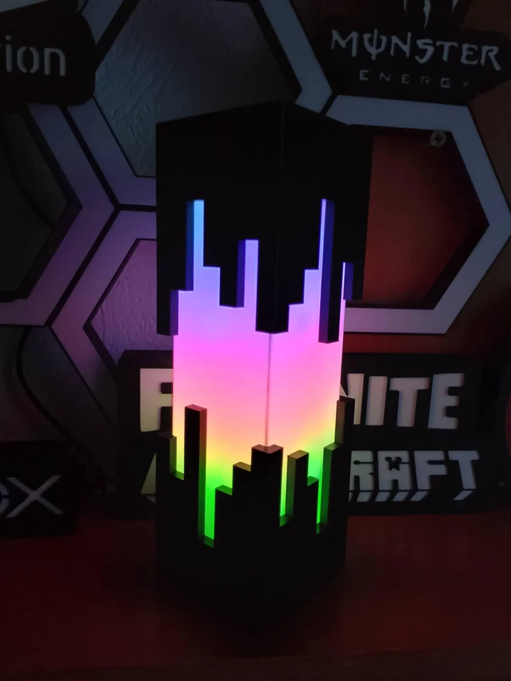 Pixel Skyline LED Lamp3D Printed RGB Mood Light - Free 3D Print Model ...