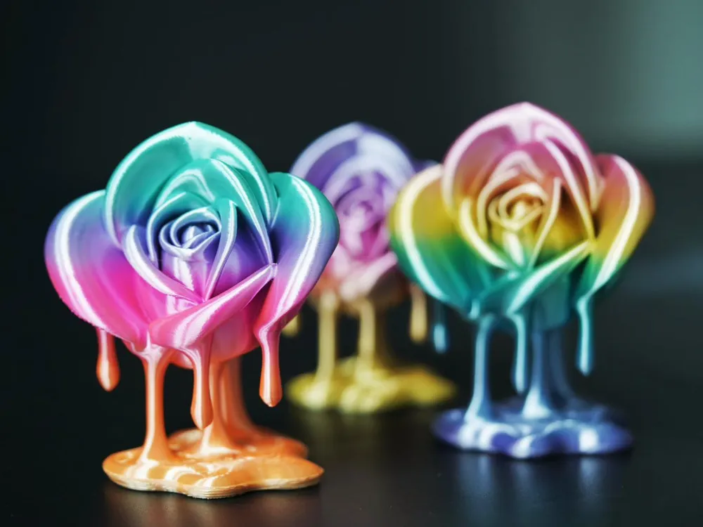 Dripping Flower Statue - Free 3D Print Model - MakerWorld