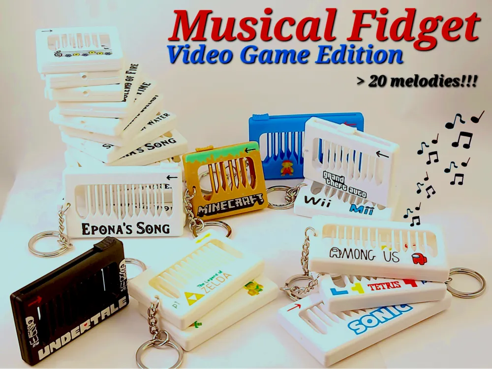 Musical Fidget - Video Game Edition - Free 3D Print Model - MakerWorld