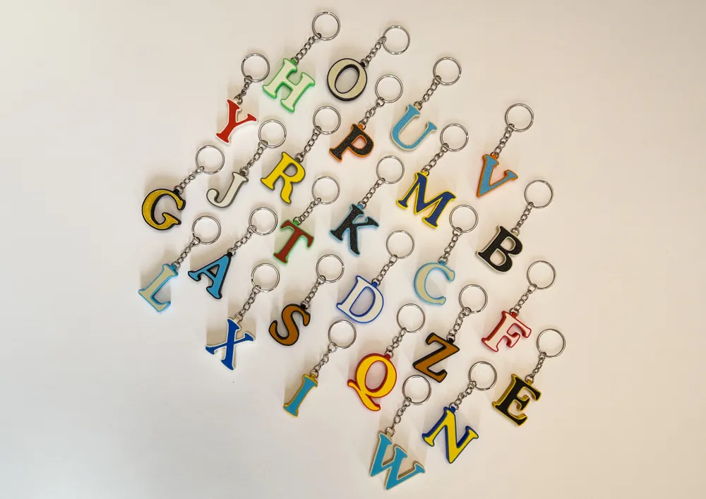 Lovely alphabet keychains by 3D PittiMakerWorld: Download Free 3D Models