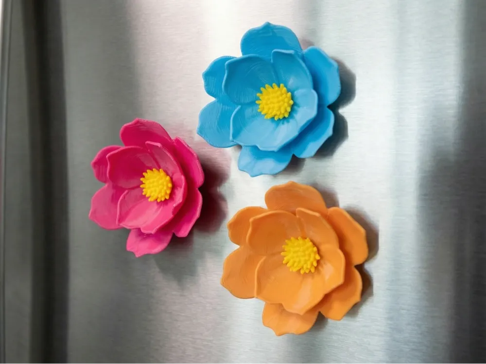 Multi-part Flower Fridge Magnet - Free 3D Print Model - MakerWorld
