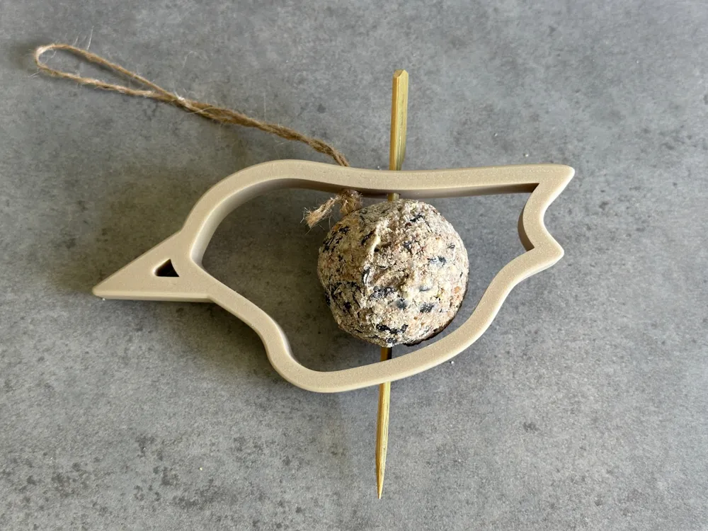Garden Birds Fat Ball Feeder v2 - Free 3D Print Model - MakerWorld