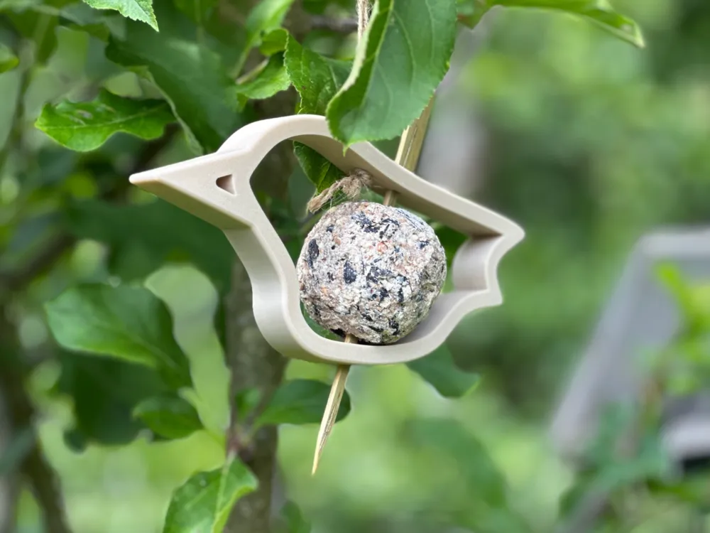 Garden Birds Fat Ball Feeder v2 - Free 3D Print Model - MakerWorld