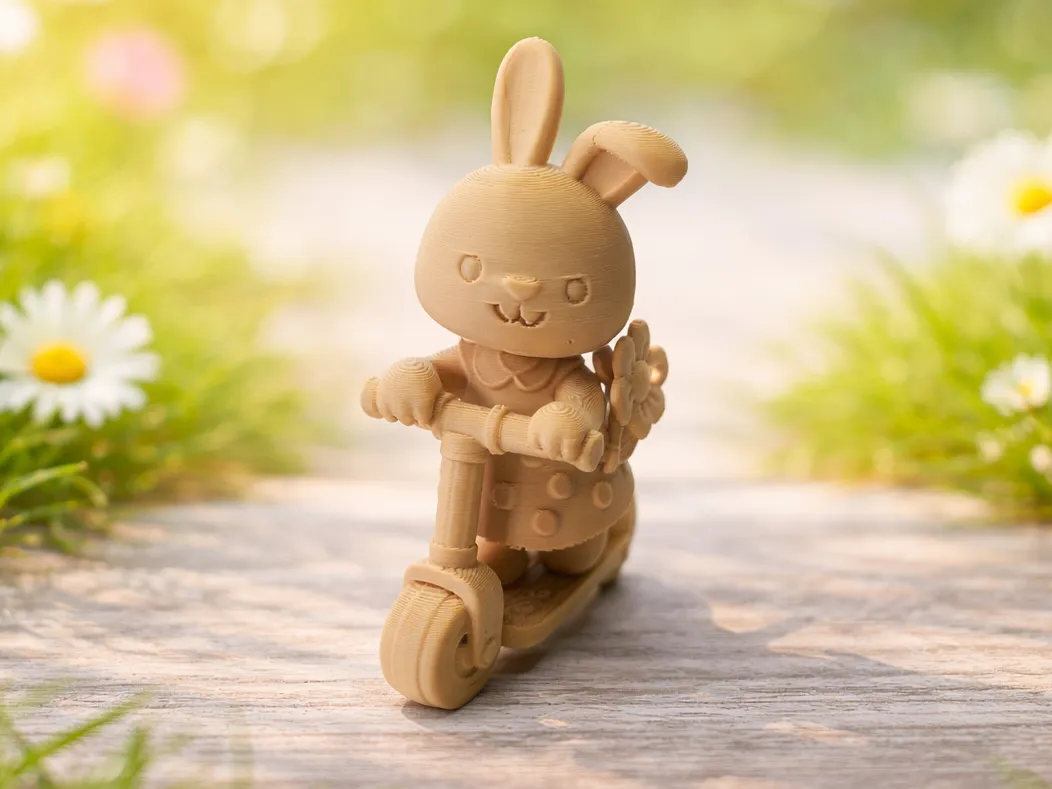 Scooter Bunny Spring Ride Mini Figure - Free 3D Print Model - MakerWorld