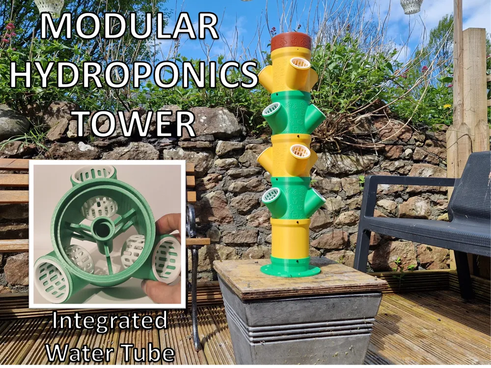 Modular Hydroponics Tower V2 - Free 3D Print Model - MakerWorld