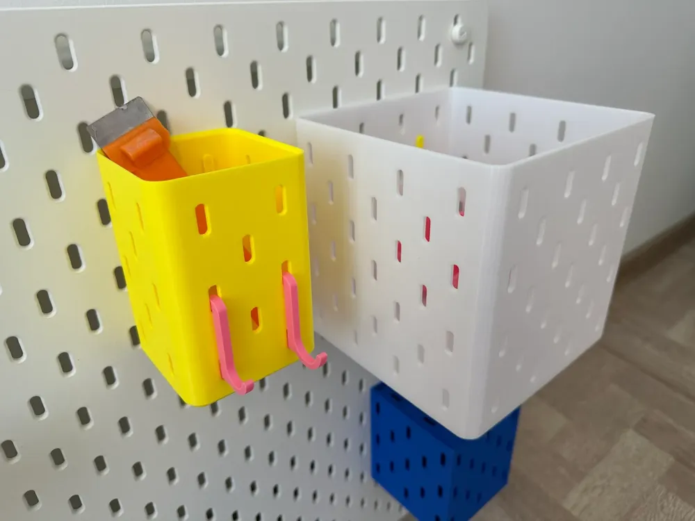 IKEA SKADIS pegboard compatible storage boxes; modular, stackable, and ...