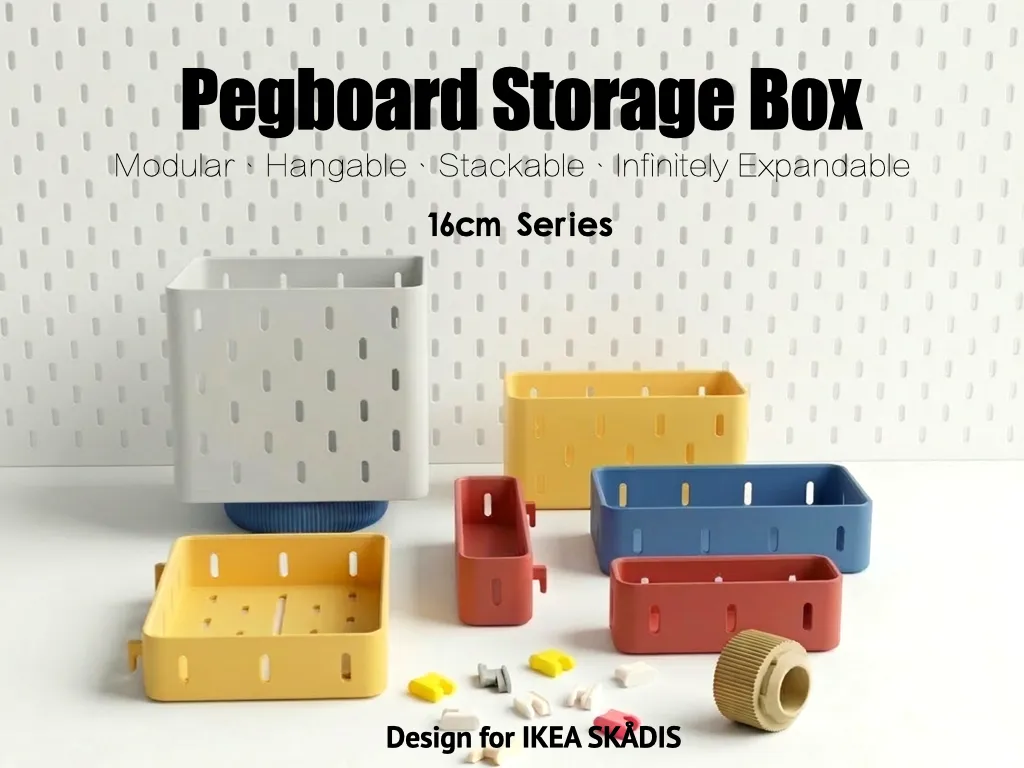 IKEA SKADIS Caja organizadora estilo tablero perforado (Máx 16 cm ...