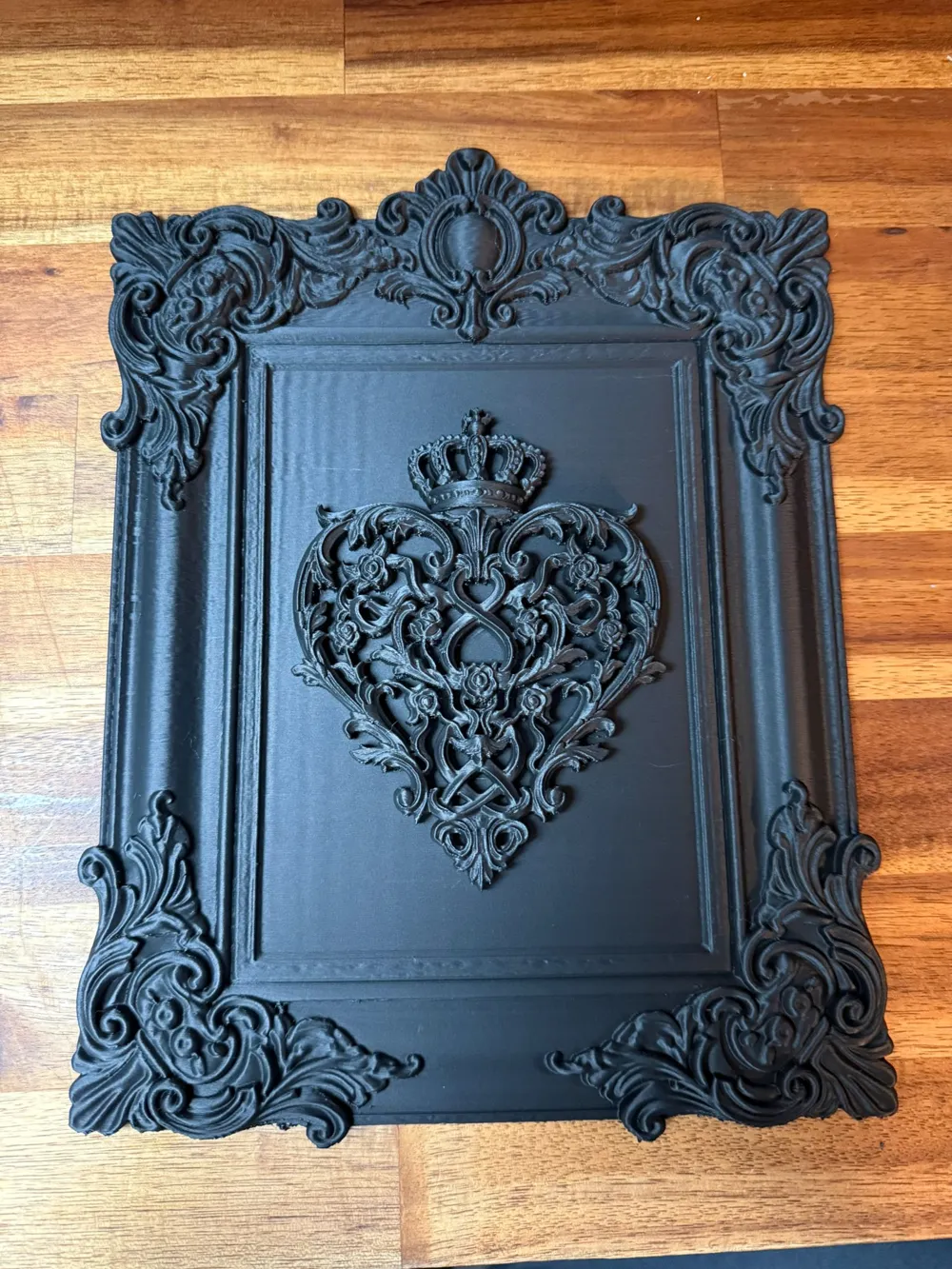 Baroque Crowned Heart: Ornate Wall Decor - Free 3D Print Model - MakerWorld