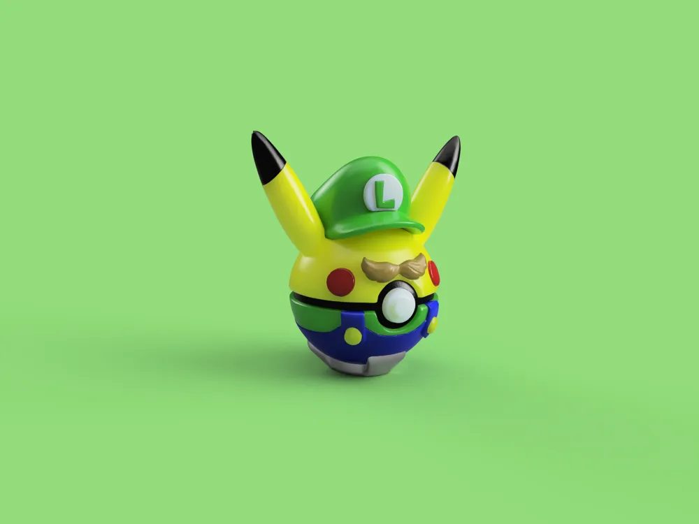 KEIN AMS - Pikachu Luigi Pokeball – Kostenloses 3D-Druckmodell – MakerWorld