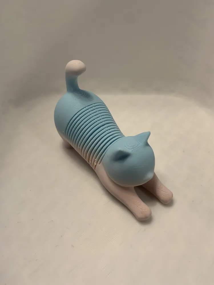 Stretching Spring Cat - Free 3D Print Model - MakerWorld