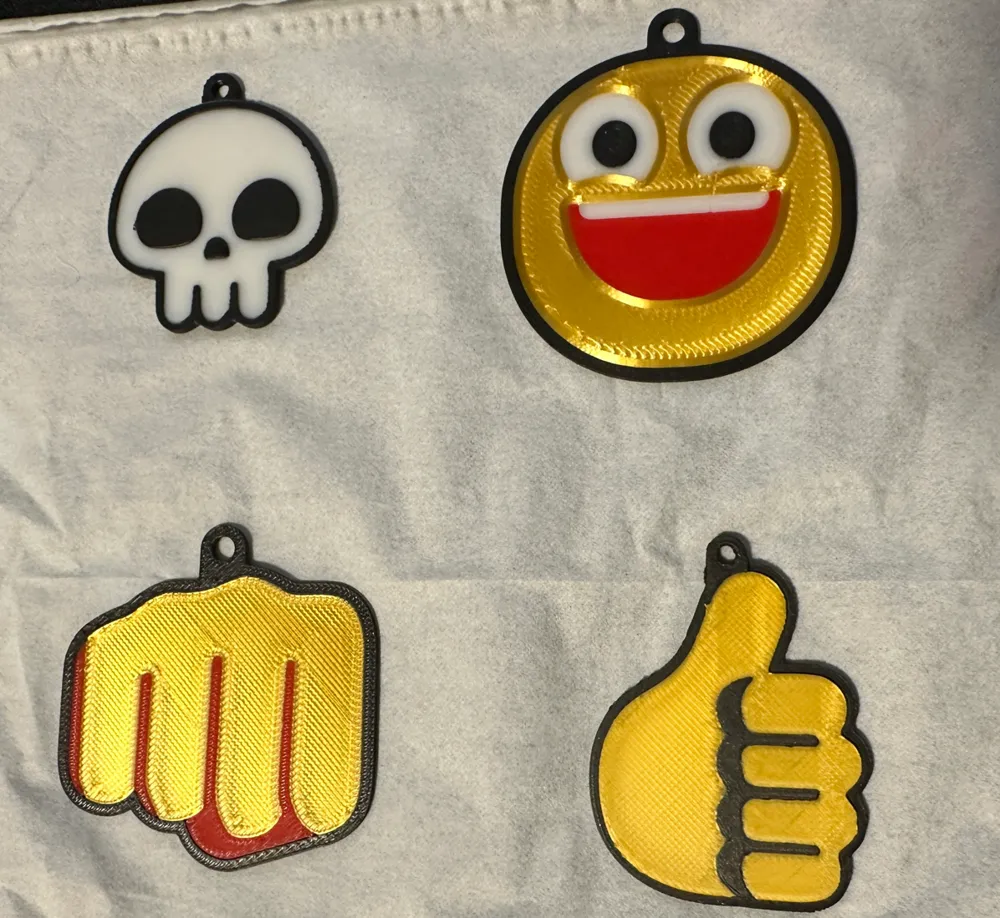 some flat emoji keychains by kunnie - MakerWorld