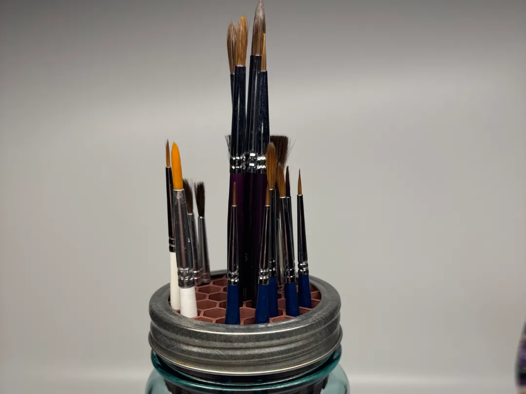 Mason Jar Honeycomb Paintbrush Holder Insert - Free 3D Print Model ...