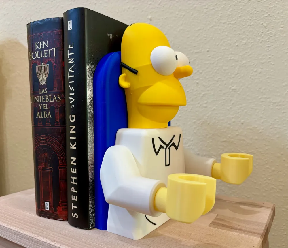 Homer Simpson Brick Bookend by Acheituno - MakerWorld