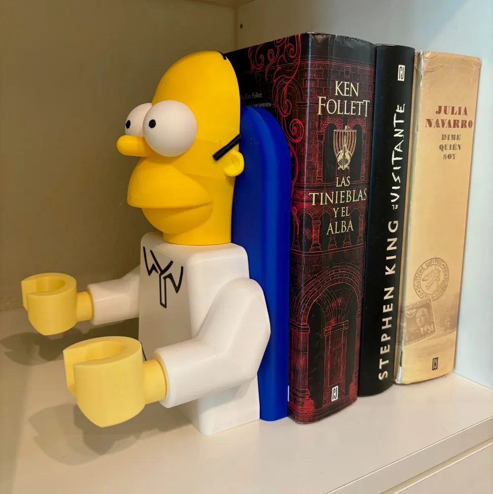 Homer Simpson Brick Bookend by Acheituno - MakerWorld