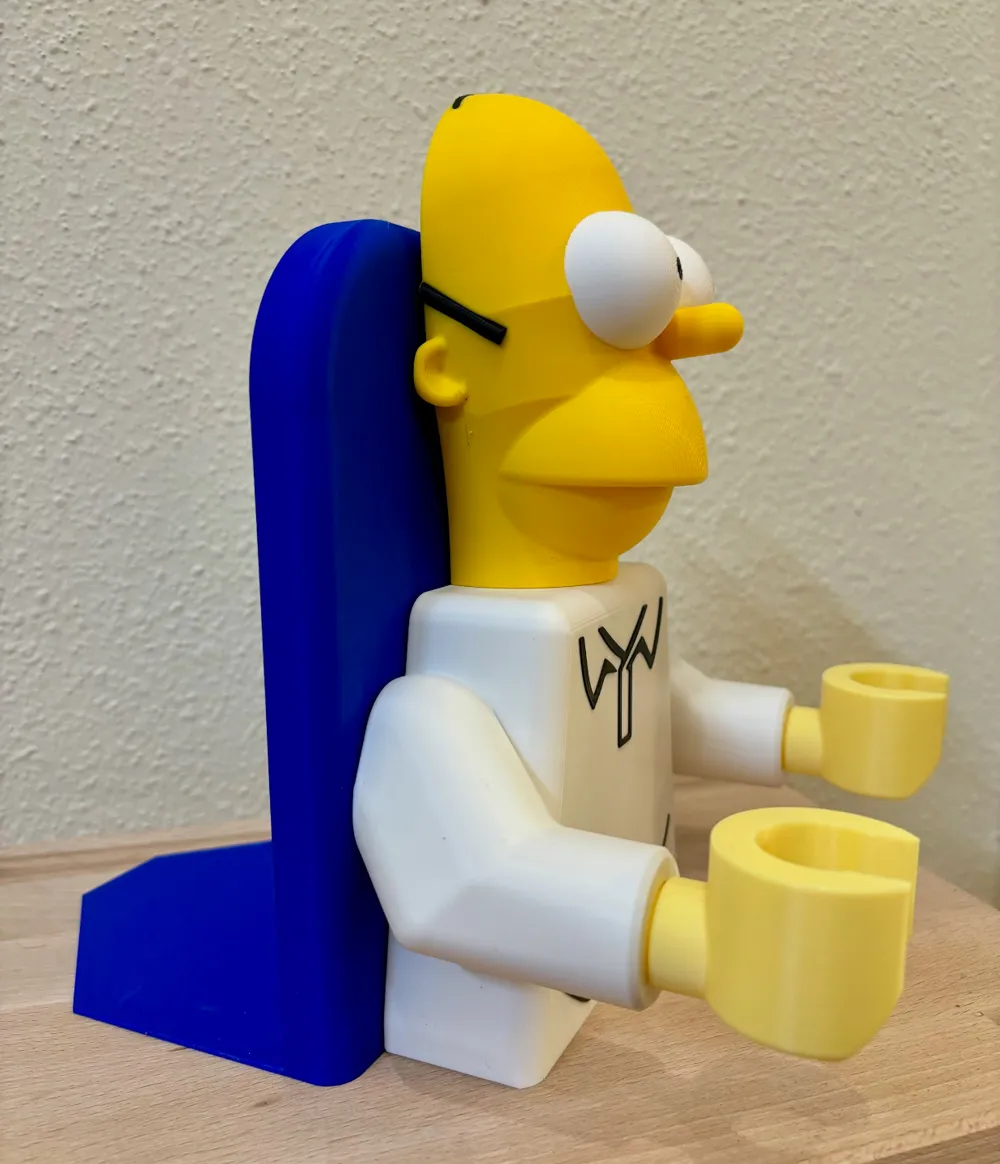 Homer Simpson Brick Bookend by Acheituno - MakerWorld