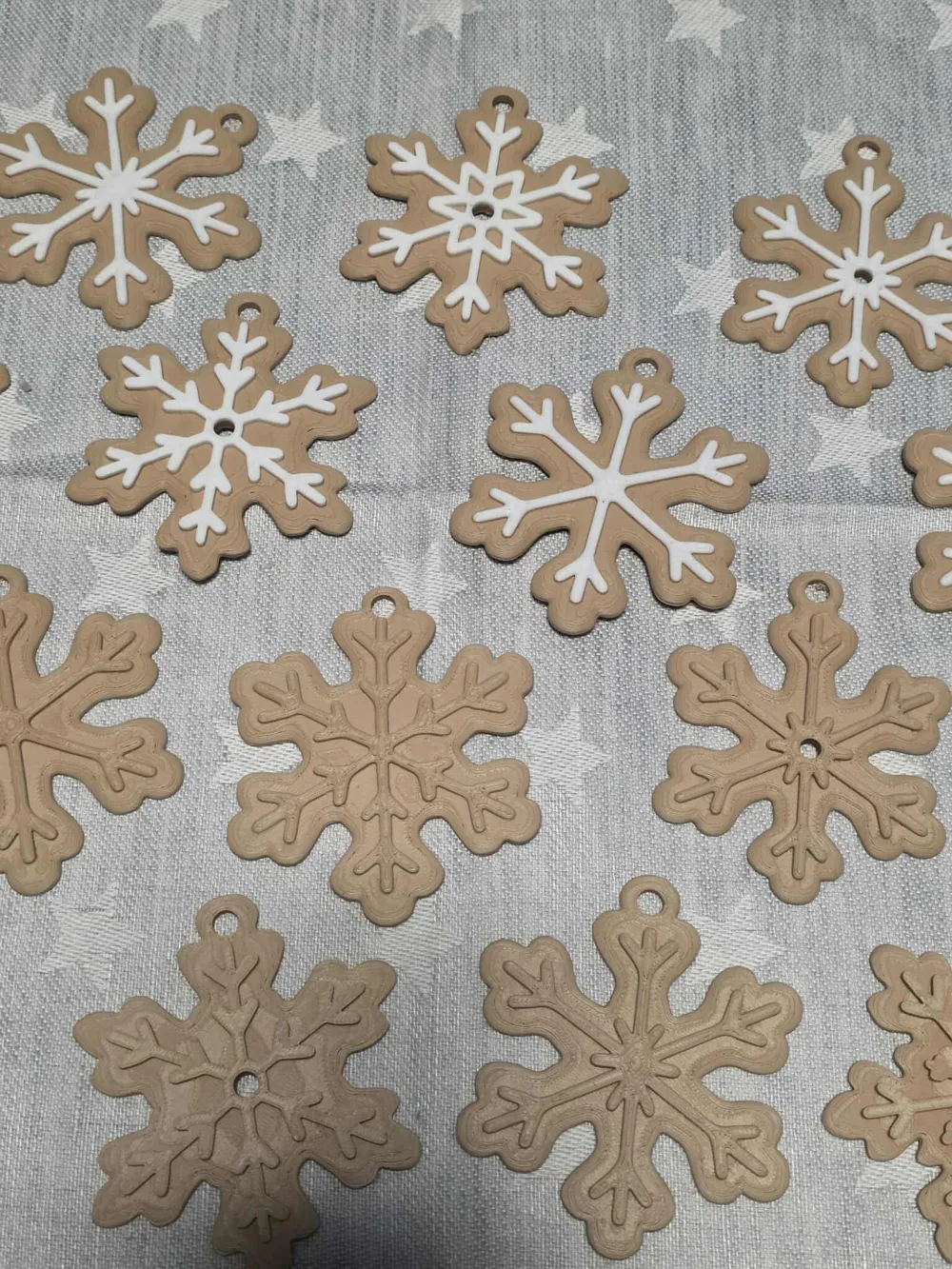 Gingerbread Snowflakes * Christmas Tree Ornaments - Free 3D Print Model ...