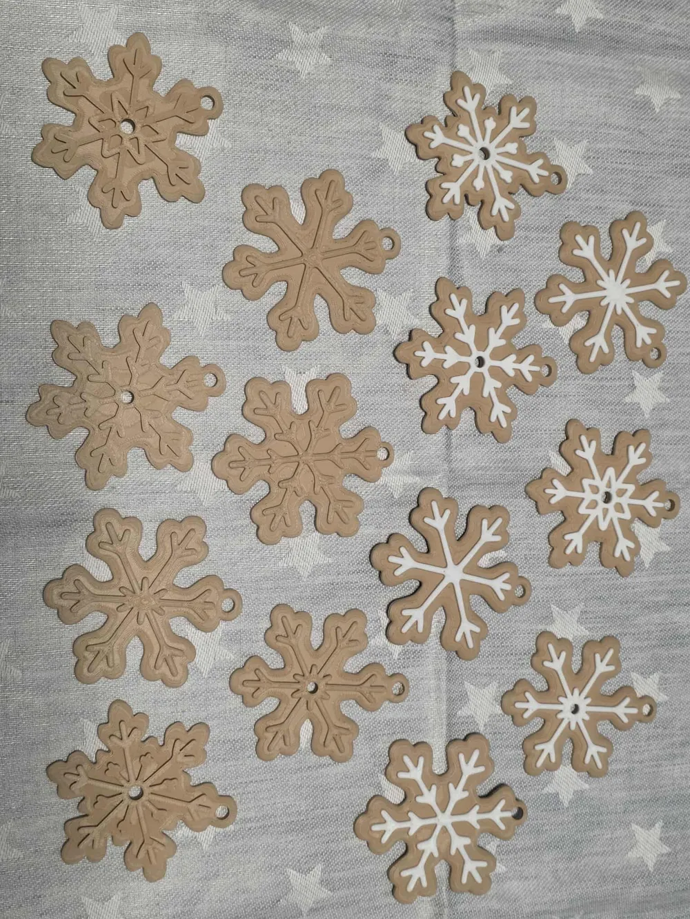 Gingerbread Snowflakes * Christmas Tree Ornaments - Free 3D Print Model ...