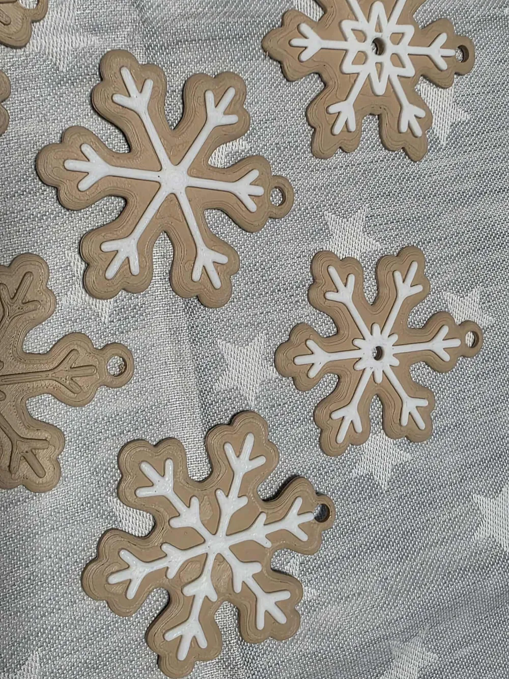Gingerbread Snowflakes * Christmas Tree Ornaments - Free 3D Print Model ...