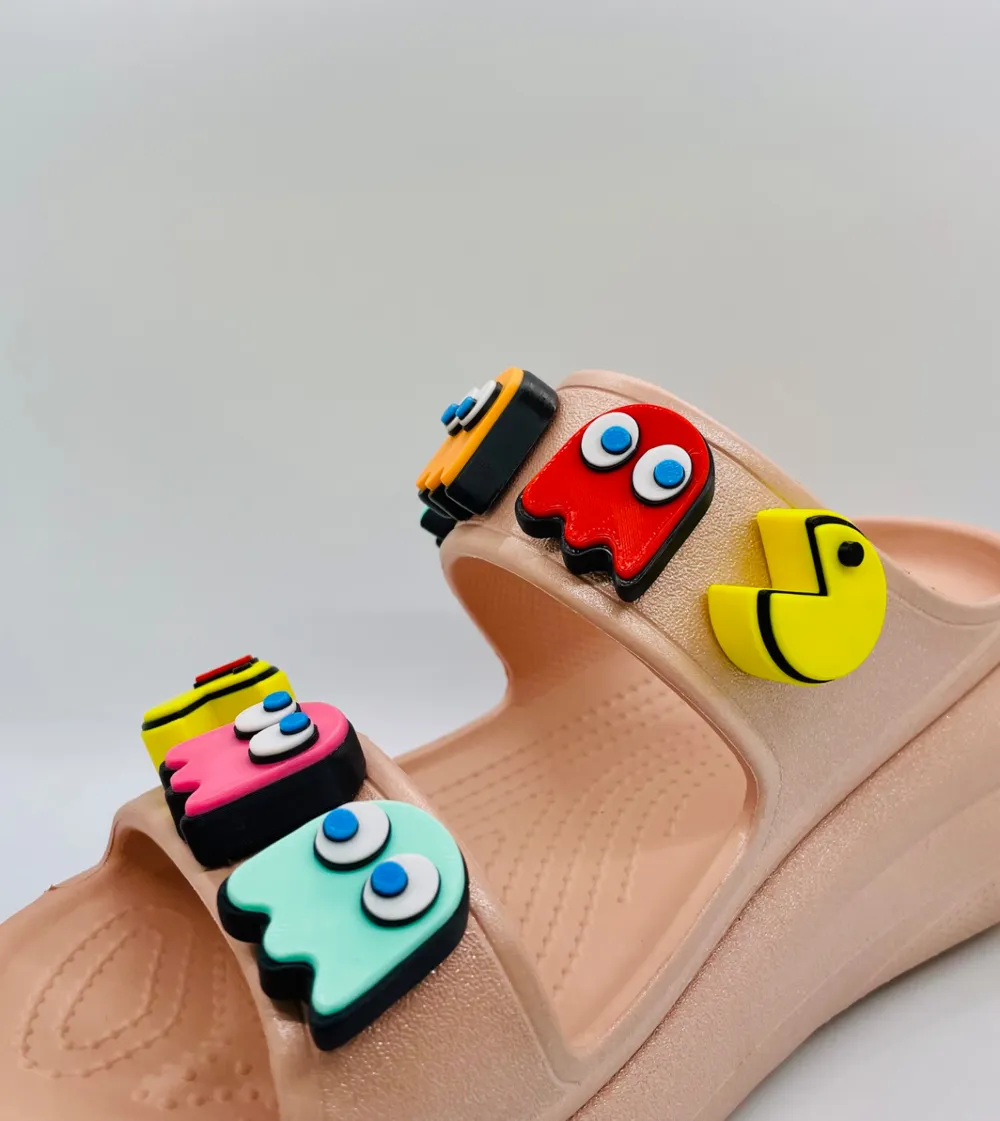 Pac-Man & Ms Pac-Man Shoe Charms by FunFam3D - MakerWorld
