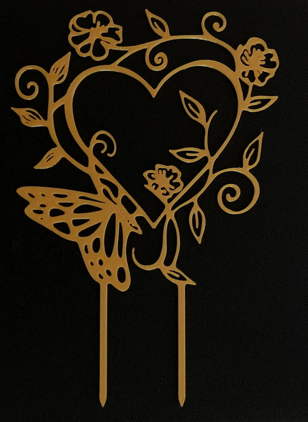 Cake topper "hearth+butterfly" by PierTrois MakerWorld: Download Free ...
