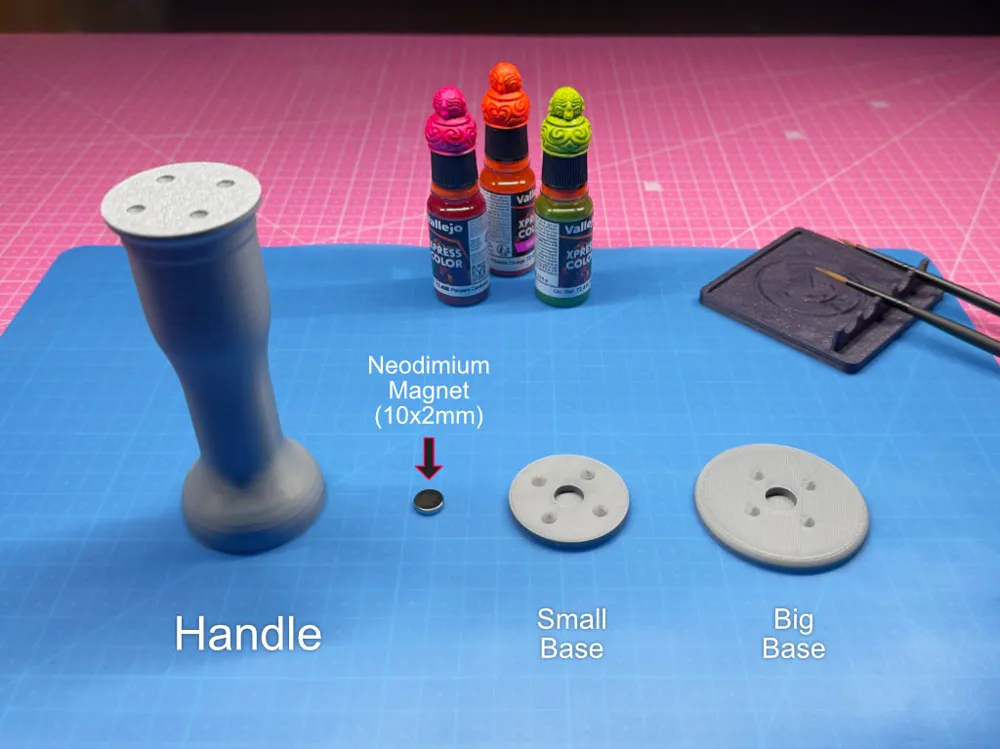 Mango de pintura con imán para miniaturas por Mizugames MakerWorld: Descarga Modelos 3D Gratuitos
