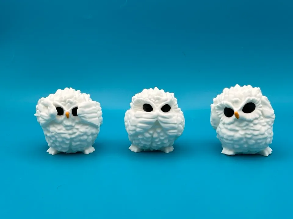 Owls See No Evil, Speak No Evil, Hear No Evil - Free 3D Print Model ...