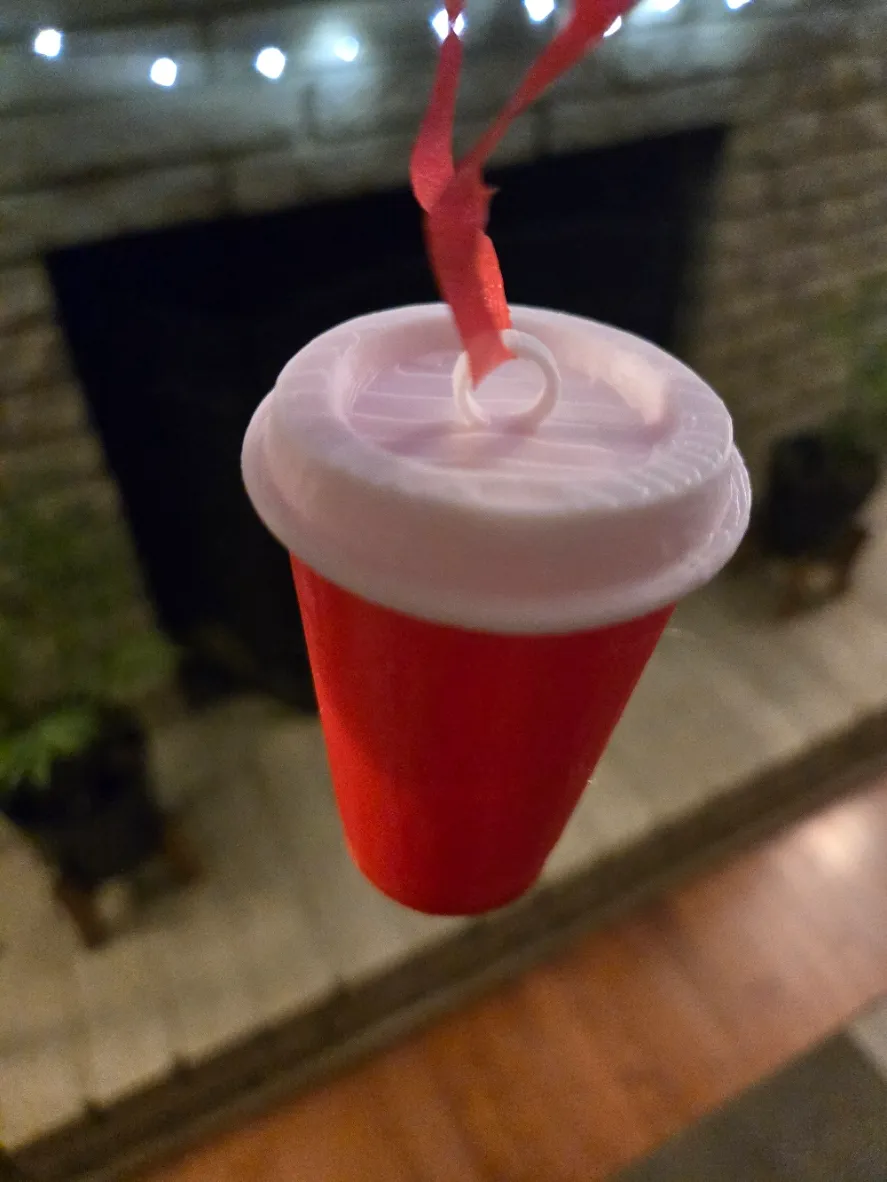 Red Holiday Coffee Cup Ornament by Raven - MakerWorld