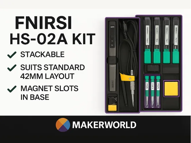 Gridfinity Set - Fnirsi HS-02A & Bits by JCDesign MakerWorld: Download Free 3D Models