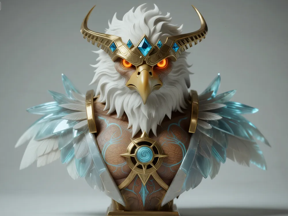 Mythical Eagle God Bust Sculpture - Fantasy Art Decoration - Free 3D ...