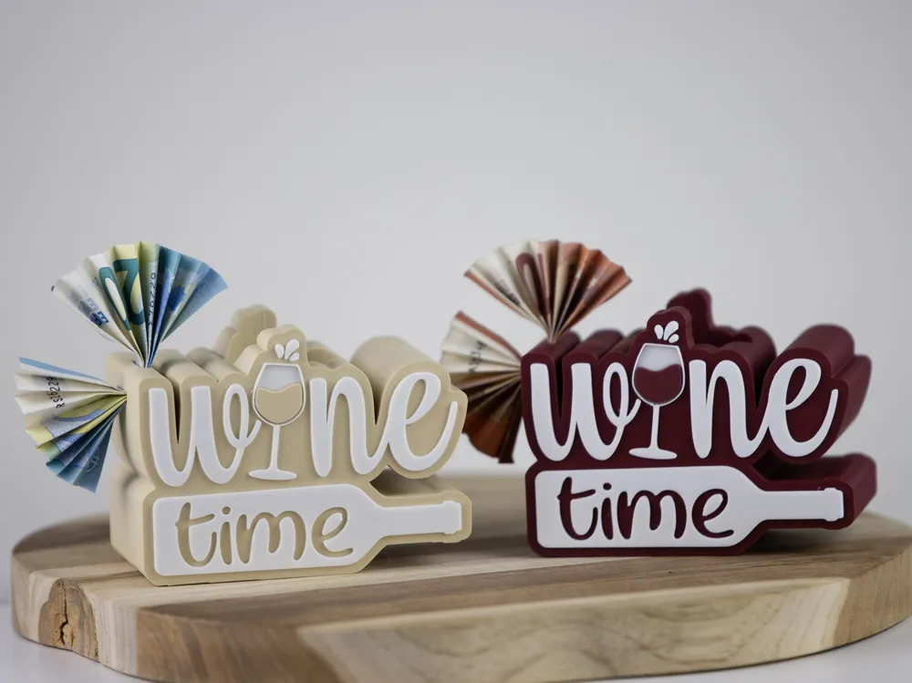 "Wine Time" Topper de Garrafa / Presente em Dinheiro - Modelo gratuito ...