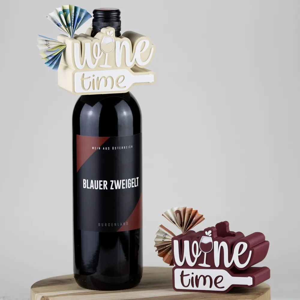 "Wine Time" Topper de Garrafa / Presente em Dinheiro - Modelo gratuito ...