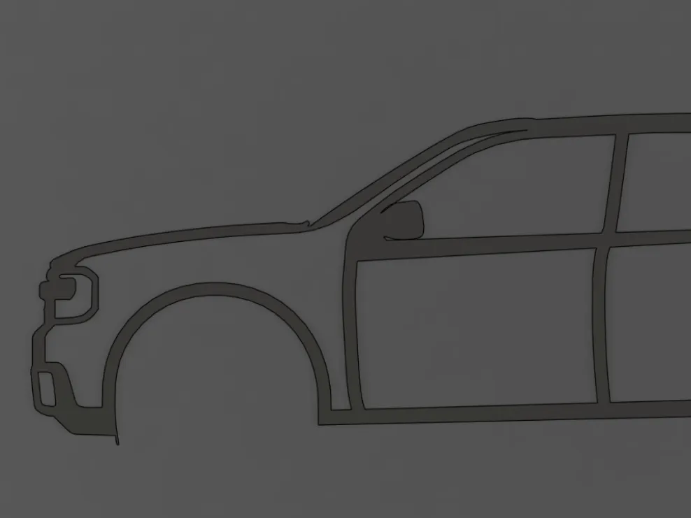 2022 Ford Maverick outline art - Free 3D Print Model - MakerWorld