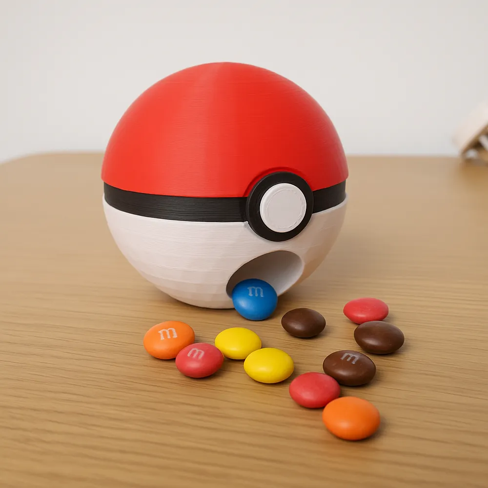 Pokeball Candy Dispenser - Free 3D Print Model - MakerWorld