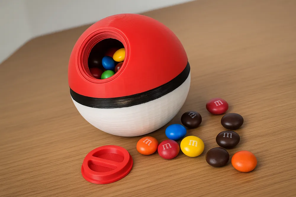 Pokeball Candy Dispenser - Free 3D Print Model - MakerWorld