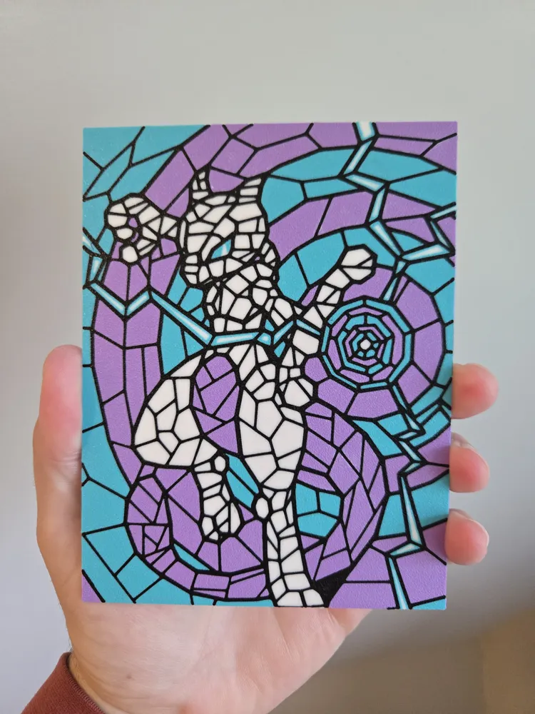 Mewtwo Stained Glass - 4 Colors by Mech3D MakerWorld: Download Free 3D ...
