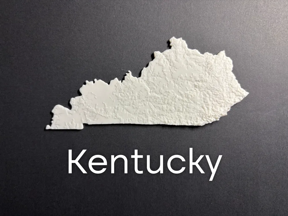 State of Kentucky terrain by MetroScape MakerWorld: Download Free 3D Models