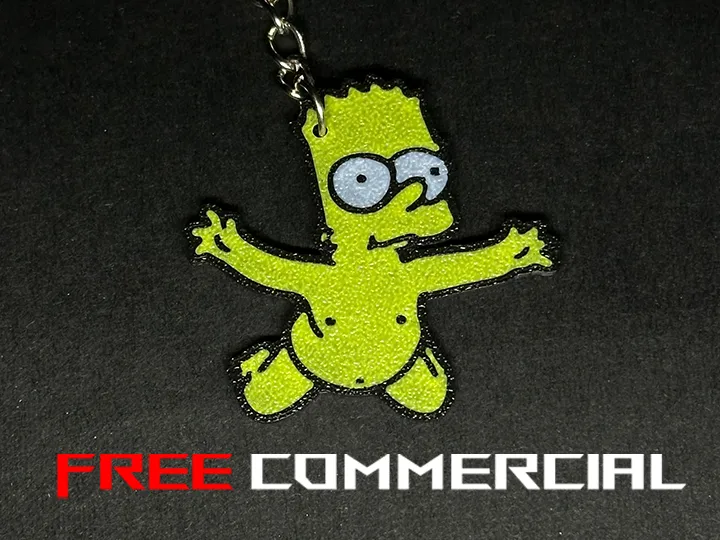 Bart Simpson Nirvana Kid "Nevermind" Keychain by Immax - MakerWorld