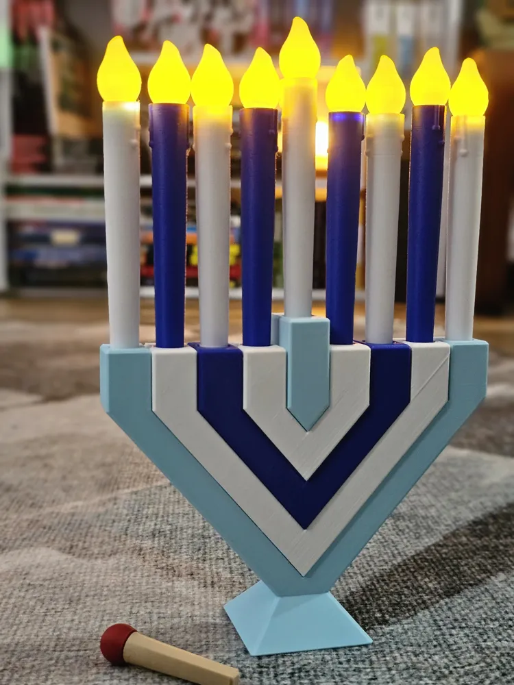 Menorah & LED Candles - Free 3D Print Model - MakerWorld