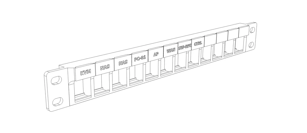 Patch Keystones Panel 2/3U - for 10 inch KWS Rack - Free 3D Print Model ...
